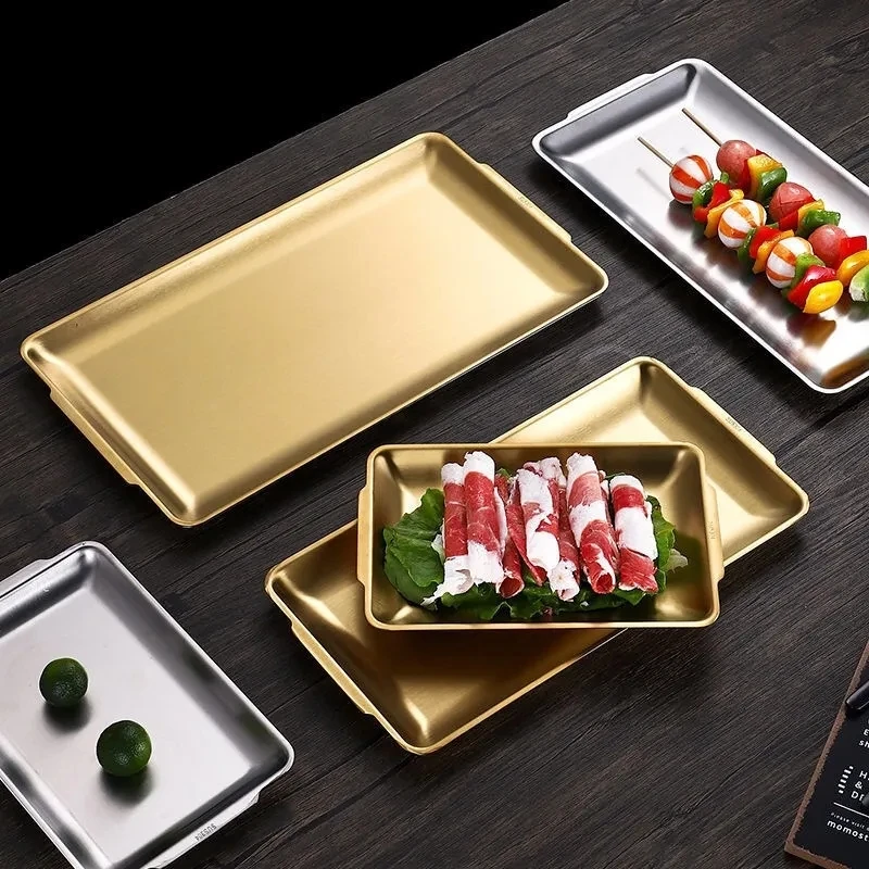 304 Thickened Rectangular Tray Stainless Steel Sushi Plate