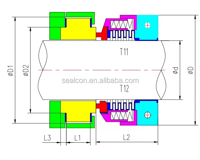 Ptfe Bellow Pump Shaft Seal Type 10t Pump Seal Mechanical Seal For ...