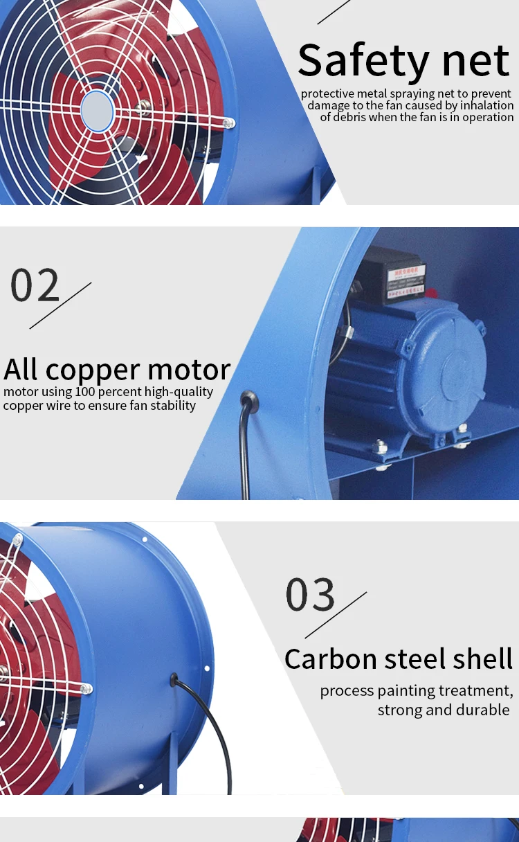 Fire Smoke Exhaust Fan Axial Flow Industrial Low Noise and High ...