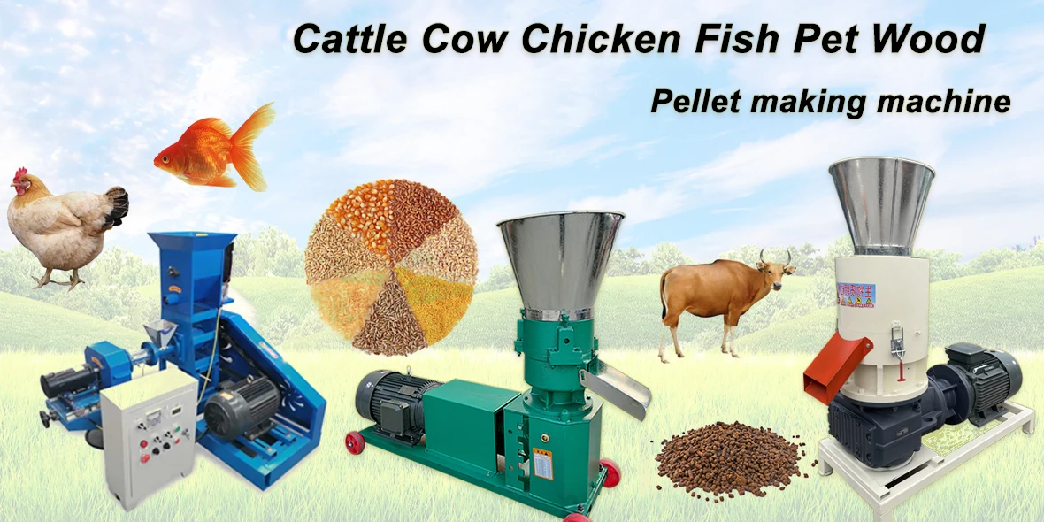 Cattle Cow Pig Chicken Poultry Pelletizer Feed Processing Machines Feed ...