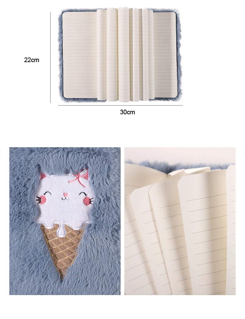 Hot Sale Kawaii Rabbit Animal Plush Magic Diary A5 Fluffy Notebook ...
