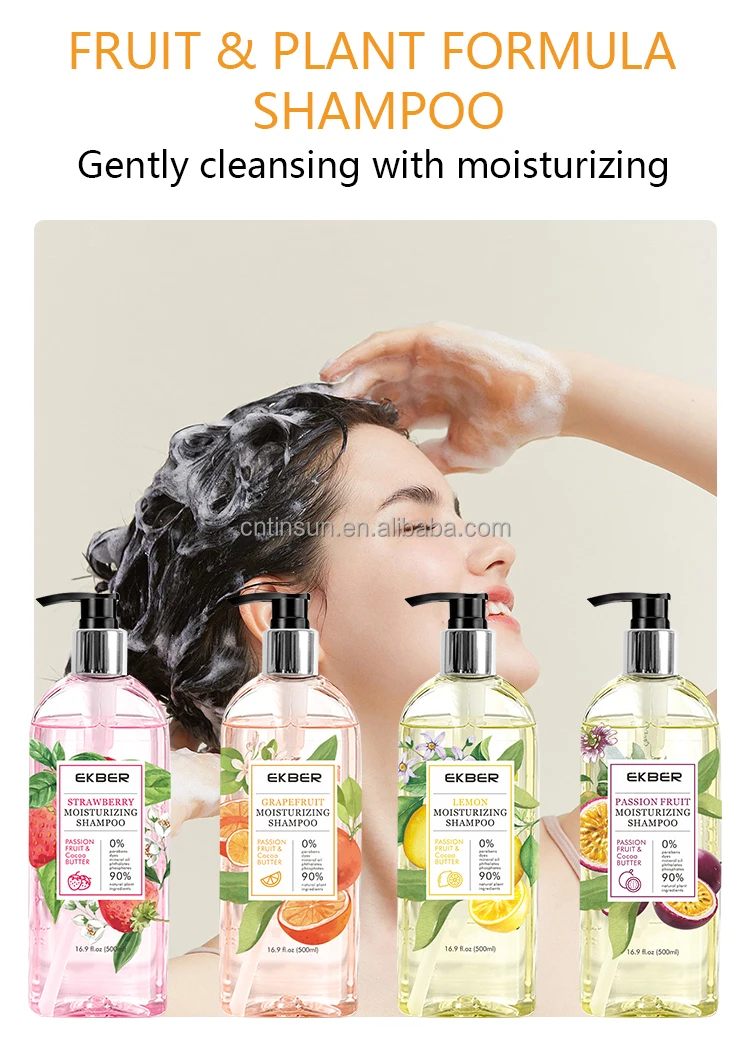 Customize Logo Organic Shampoo Fresh Fruit Hair Shampoo Anti-itching ...