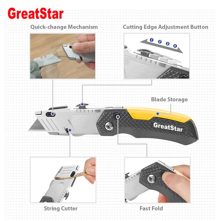 Retractable Razor Blade Knife Box Cutter for Student Utility