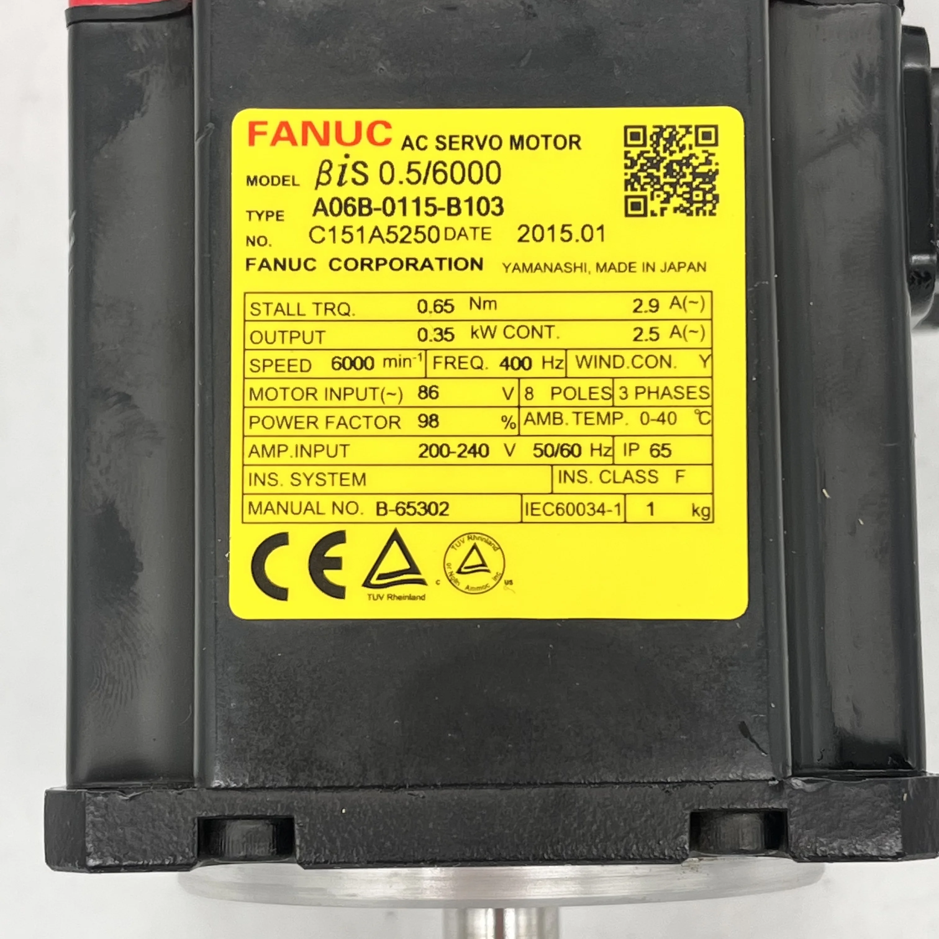 Fanuc Original Plc Ac Servo Motor A06b-0115-b103 - Buy Ac Servo Motor ...