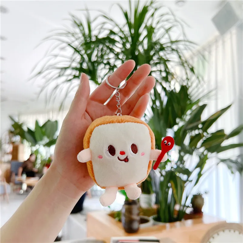 Plush Toy Cute Food Stuffed Animals Small Food Plush Keychain Hamburger ...