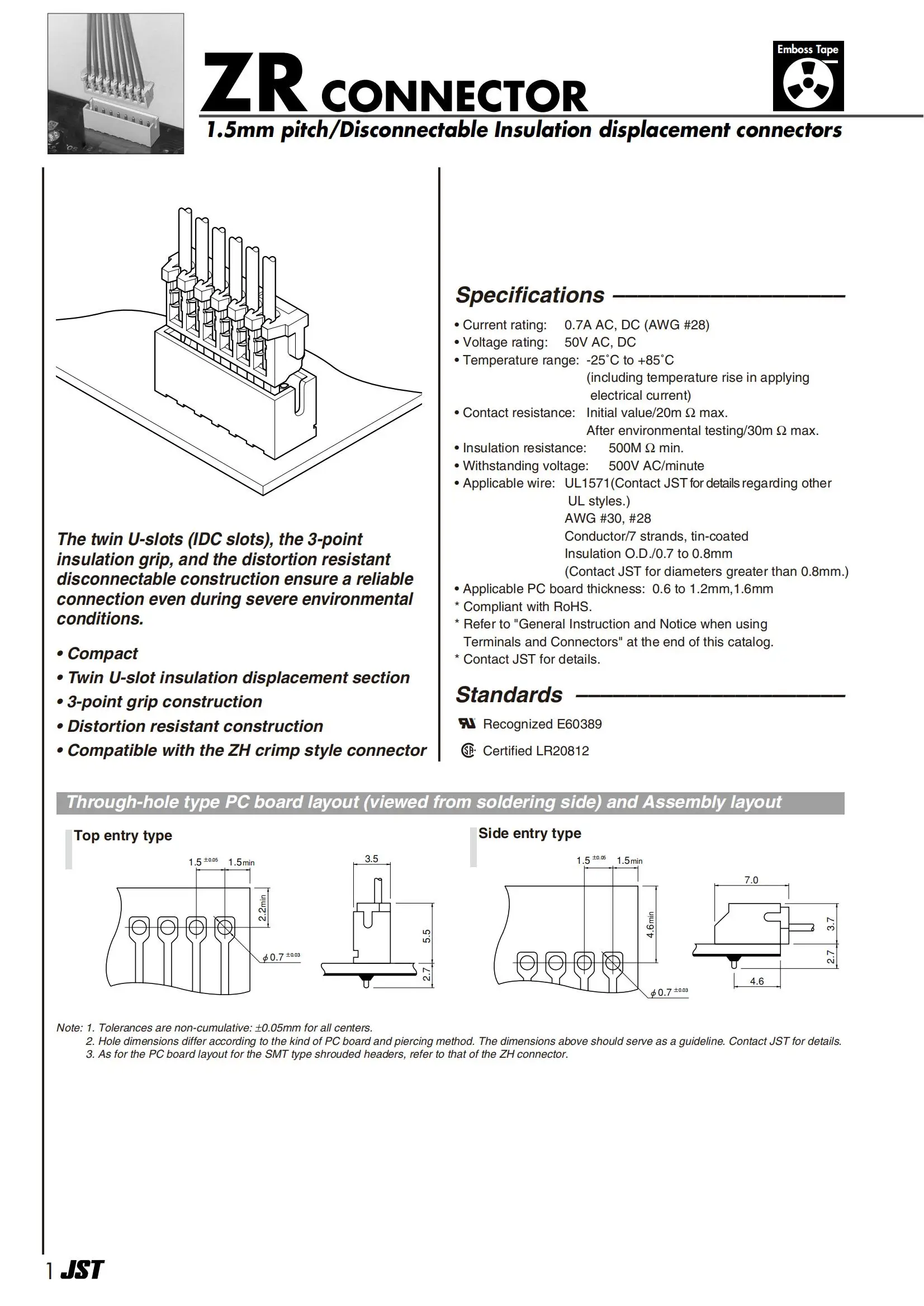 Wire To Board Insulation Displacement Connectors,,Compact Type Disconnectable Type,2 Pin,1.5mm ...