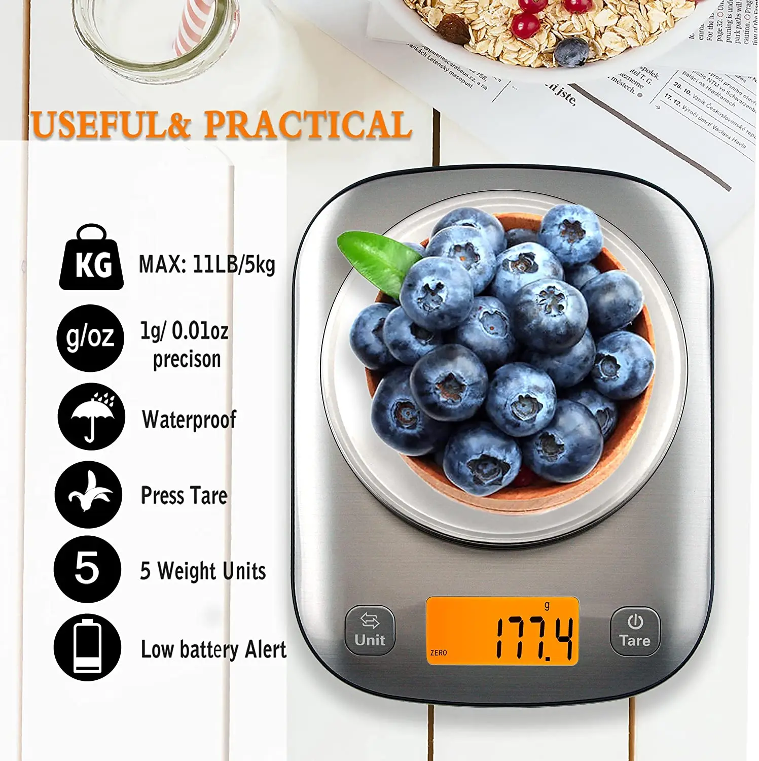Modern Stainless Steel Cooking Electronic Food Scale High Performance ...