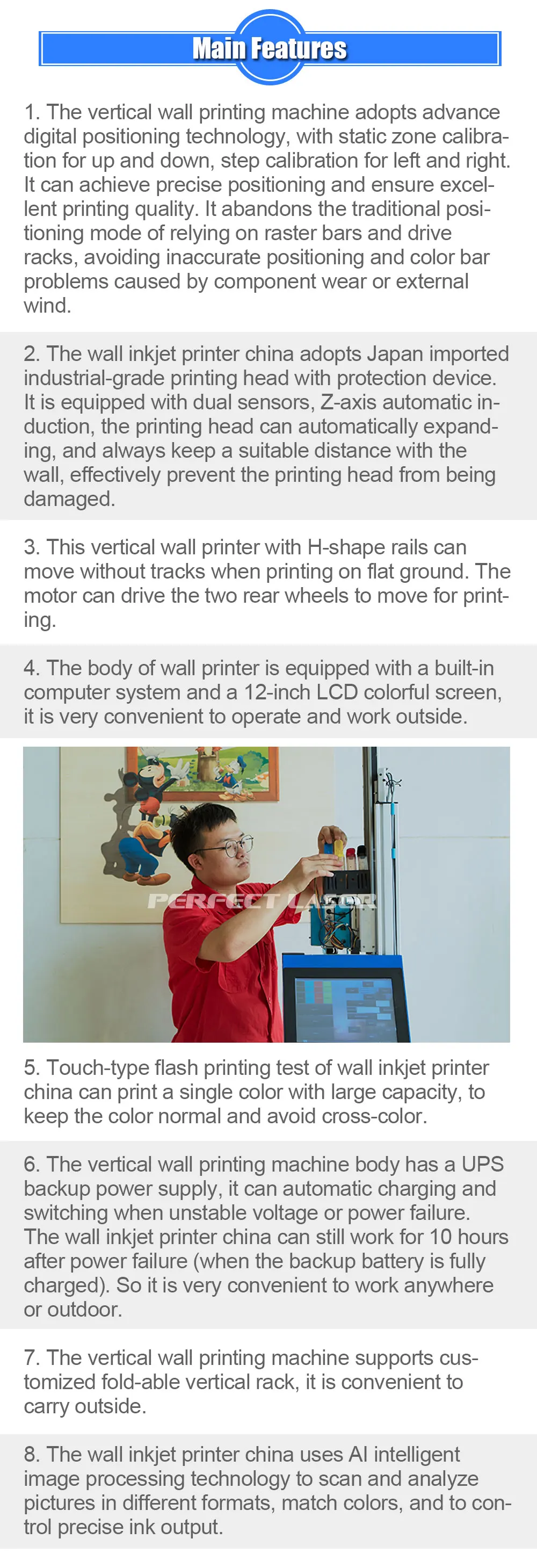 3D Effect Vertical Wall Printer - Perfect for Indoor Murals