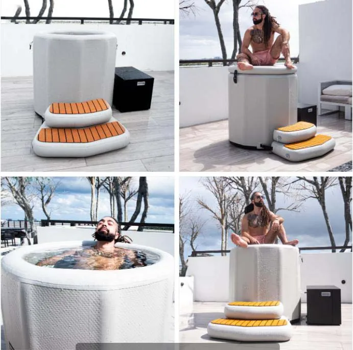 Portable Pvc Cold Plunge Barrel Soaking Ice Bath Tub Inflatable Ice ...