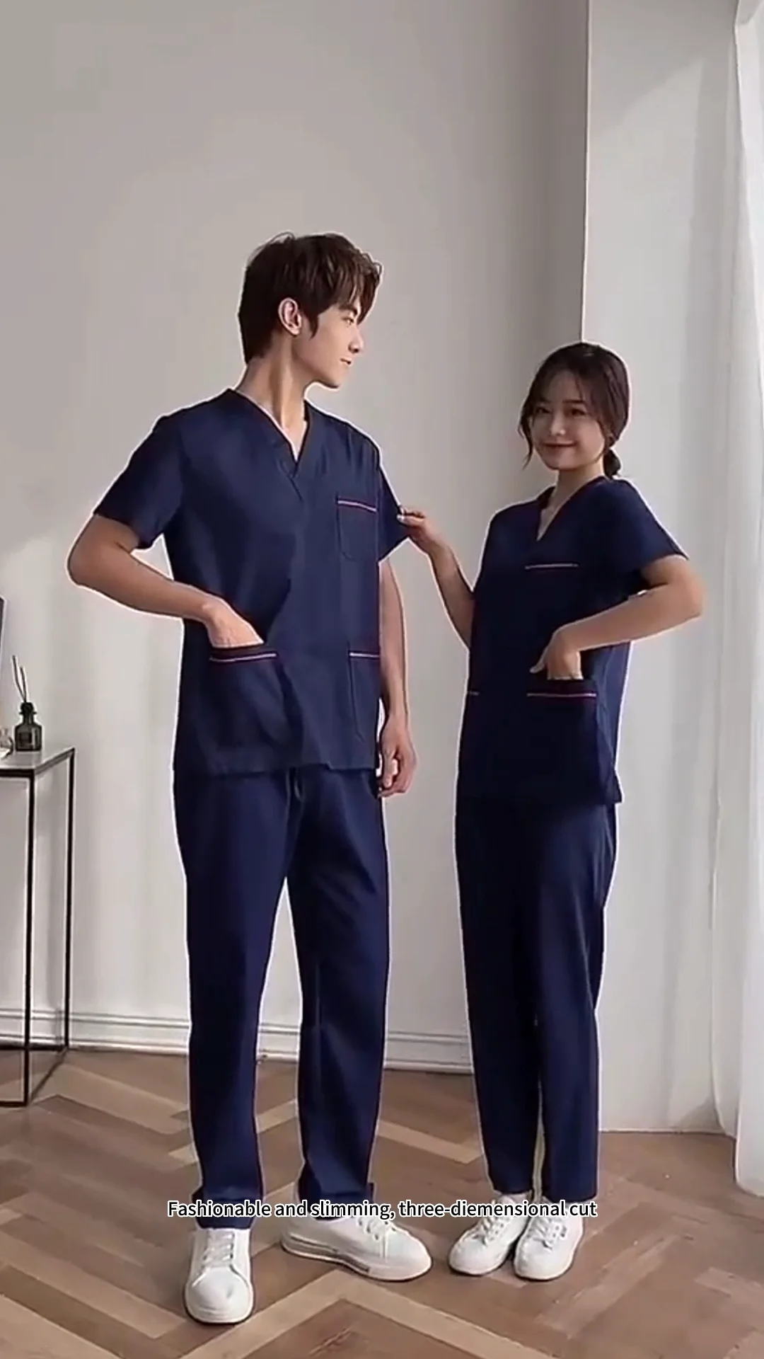 Casual Nurse Uniform White Color Nursing Scrub Women Uniform Pet Clinic ...