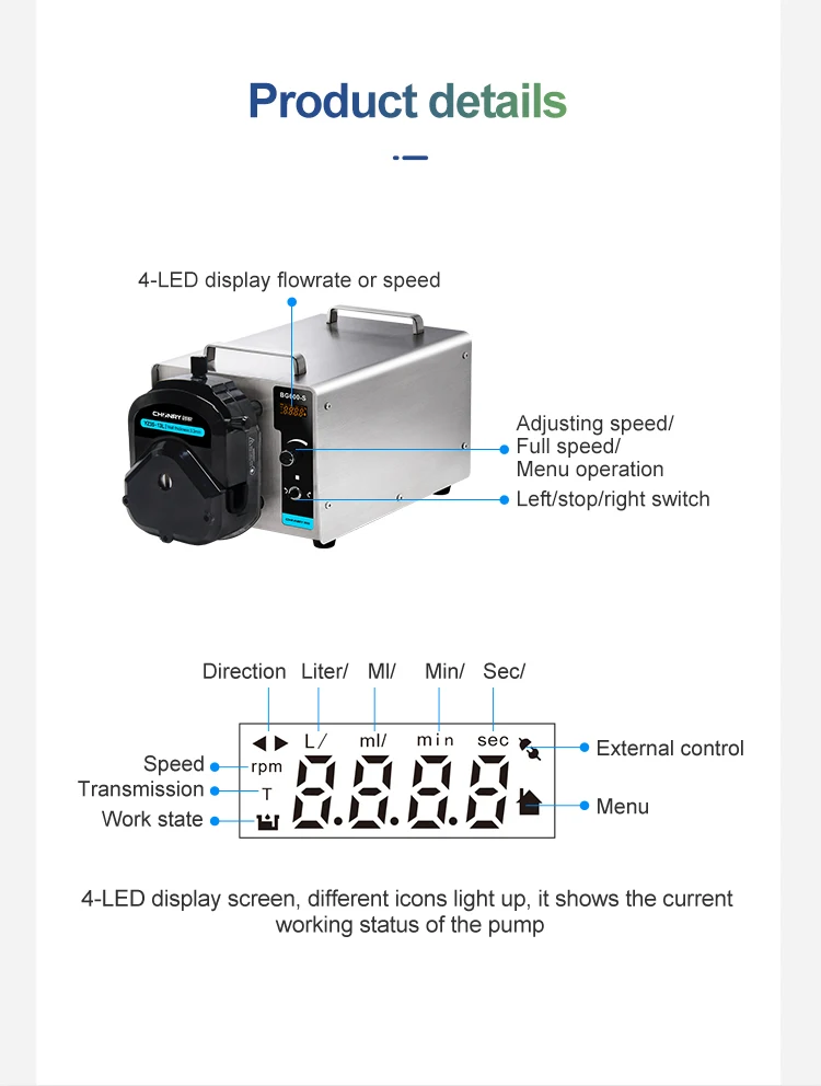 CHONRY BG600-S Peristaltic Pump - High Flow Liquid Transfer
