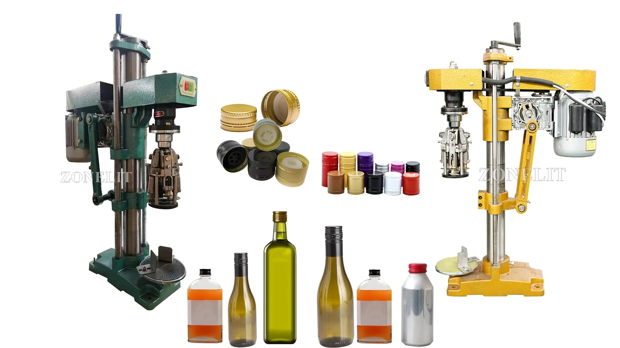 Desktop Semi Automatic Aluminum Twist Off Ropp Capping Machine Bottle ...