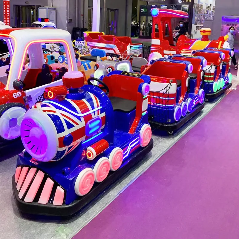 Shopping Mall Kids Electric Amusement Track Train Car Carnival Ride On Train With 3 New Double ...