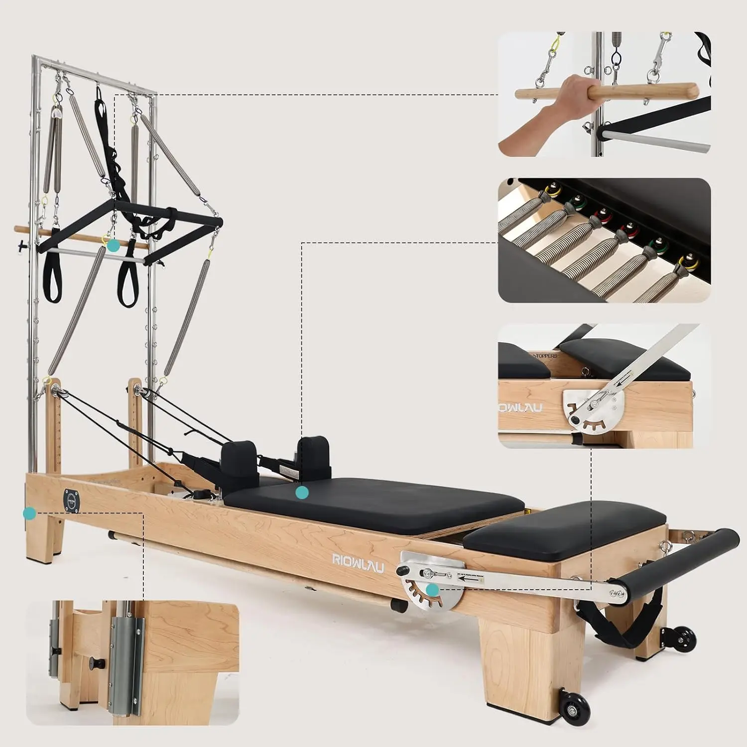 ANICZON Commercial Pilates Reformer with Tower for Home and Studio Use