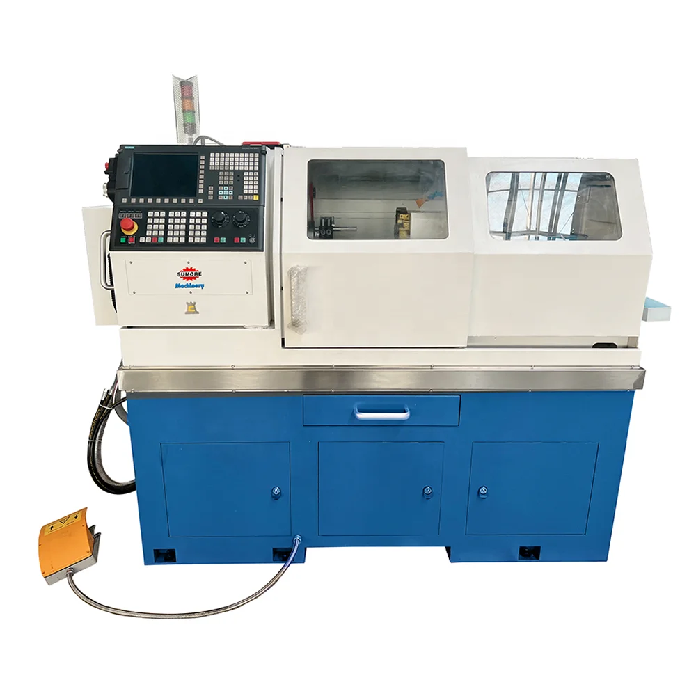 SUMORE 40mm Spindle Bore Flat Bed CNC Lathe SIEMENS MACH 3 GSK System ...