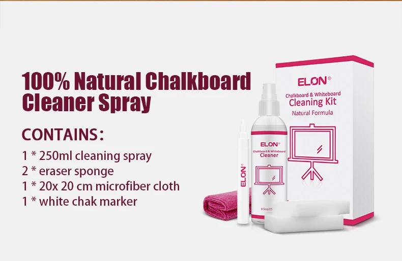 250ml Natural Whiteboard Cleaner Spray With Cleaning Sponge,Microfiber ...