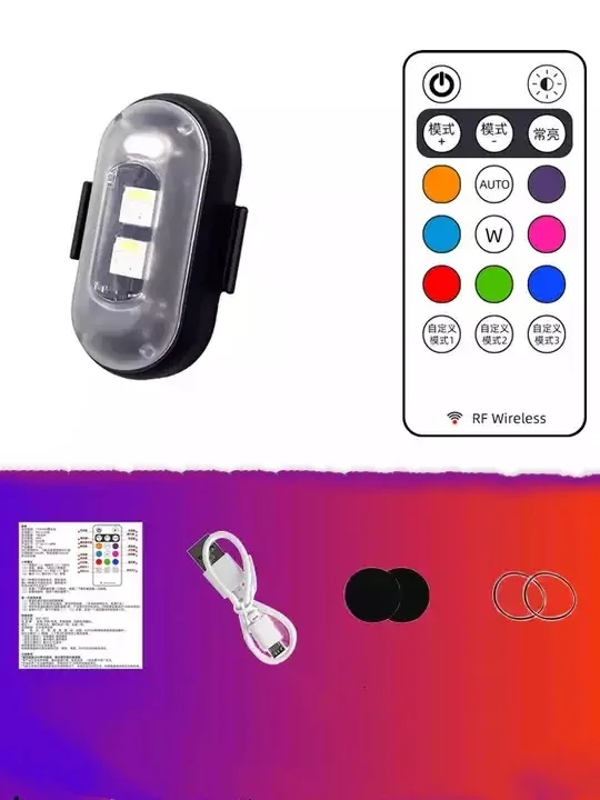 Motorcycle Led Rgb Warning Light Universal Car Mini Signal Light Drone ...