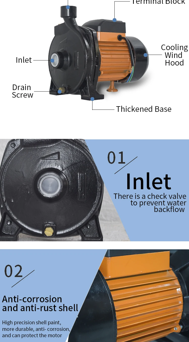 1500W 2HP All-Copper Motor CPM Centrifugal Pump with 150L/min Flow Rate ...