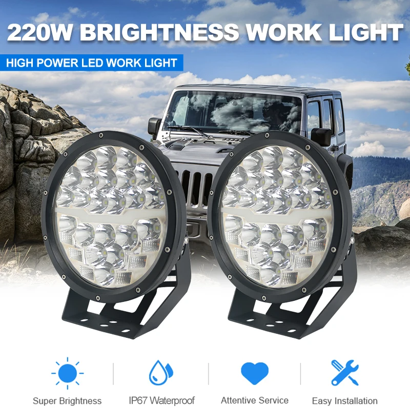 15840LM Truck 4WD Offroad Spotlight 4x4 8.6" Car Led Work Light 24V 12V ...