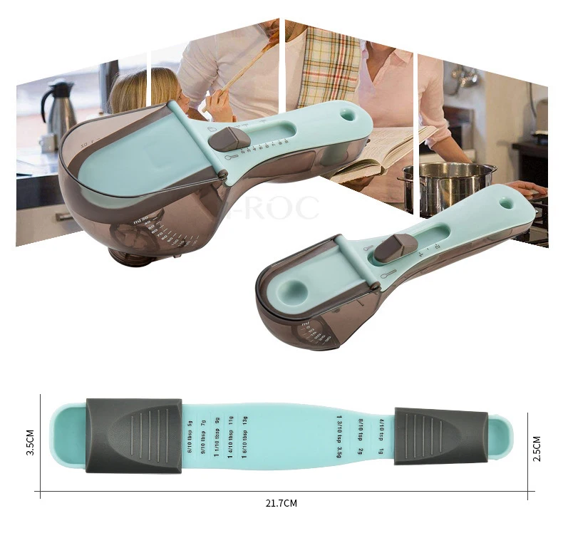 Adjustable Measuring Cups Multi-functional Spoons With Scale Measuring ...