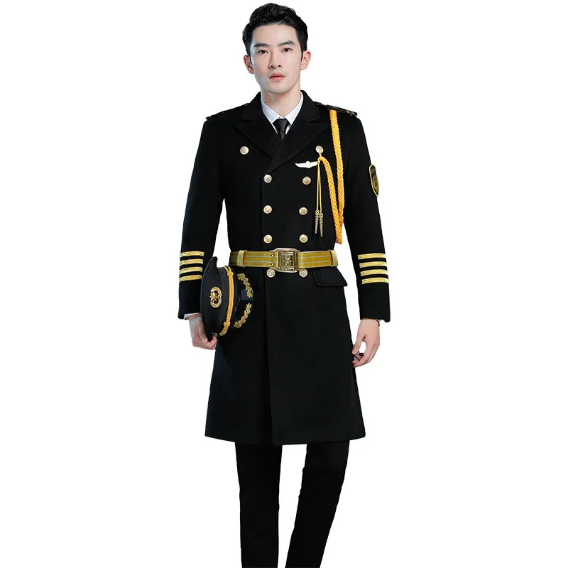 Winter Security Guard Uniform Overcoat Unisex Staff Woolen Coat ...
