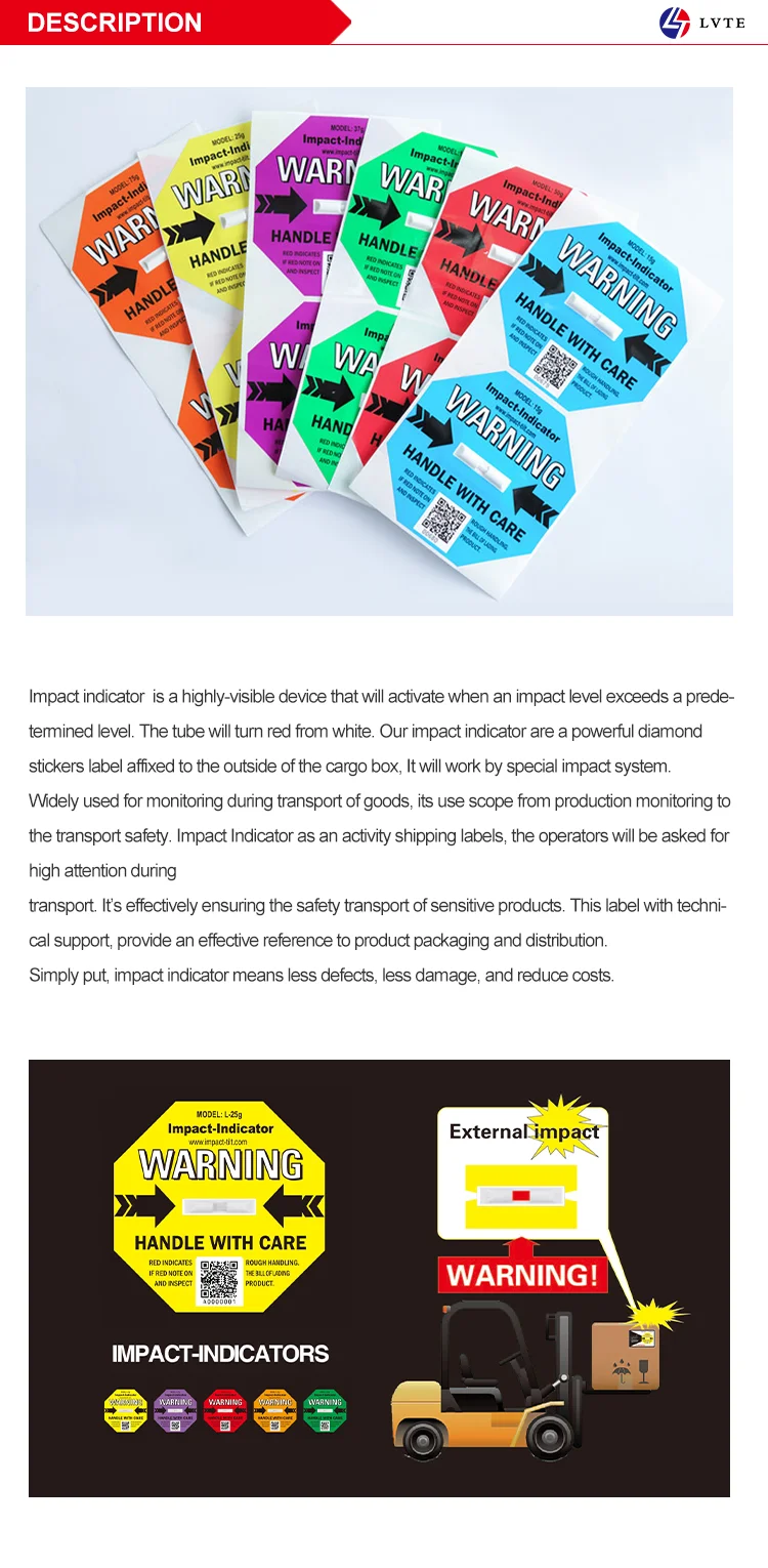 Impact Detection Label Orange Shockwatches Label Impact Indicators G ...