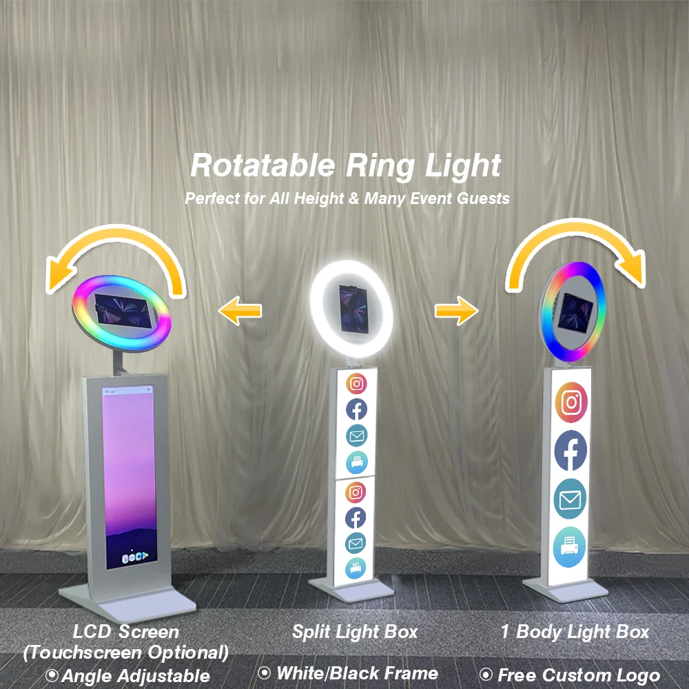 Rossmine Photo Booth - Portable LED Ring Roamar Selfie Station