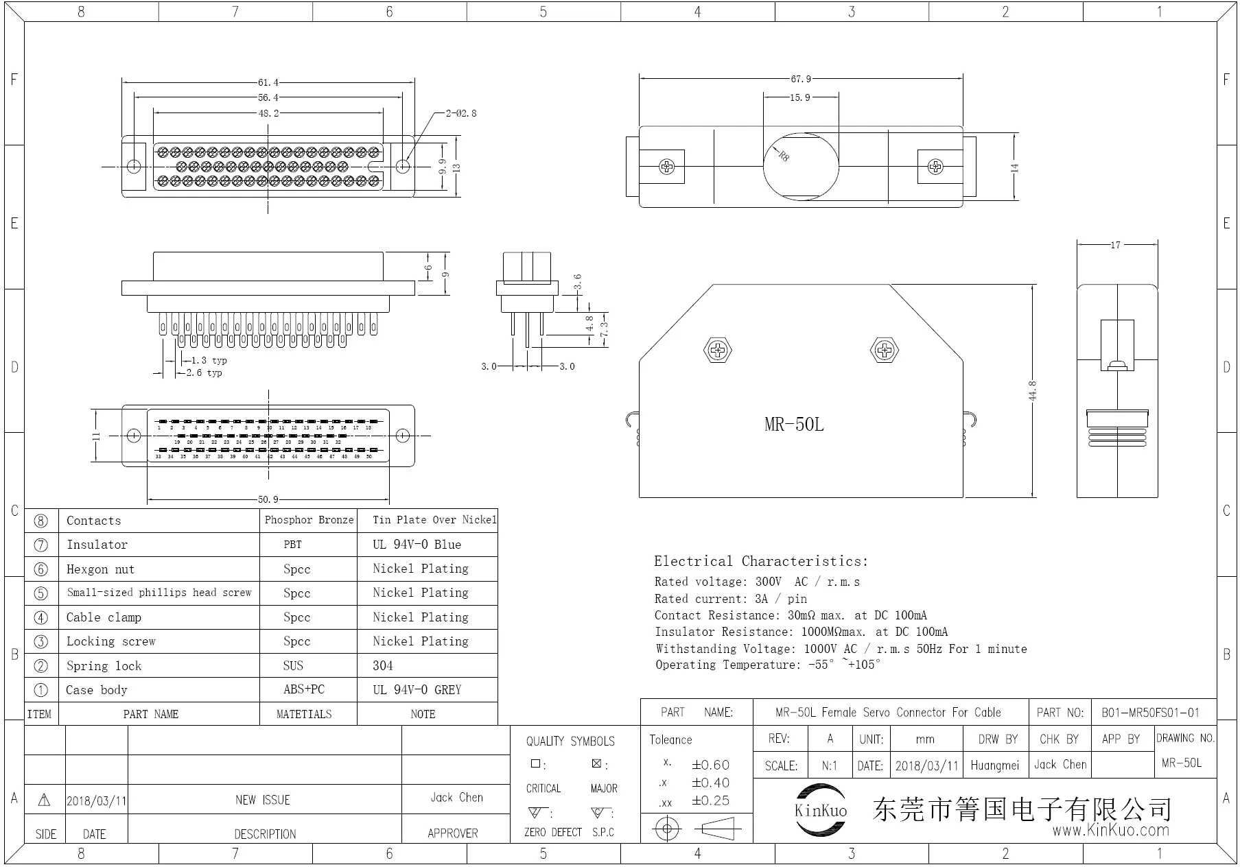 金阔MR-50L连接器MR-50RMD2 + MR-50RF 50针伺服编码器插座印刷电路板MR-50L连接器| Alibaba.com