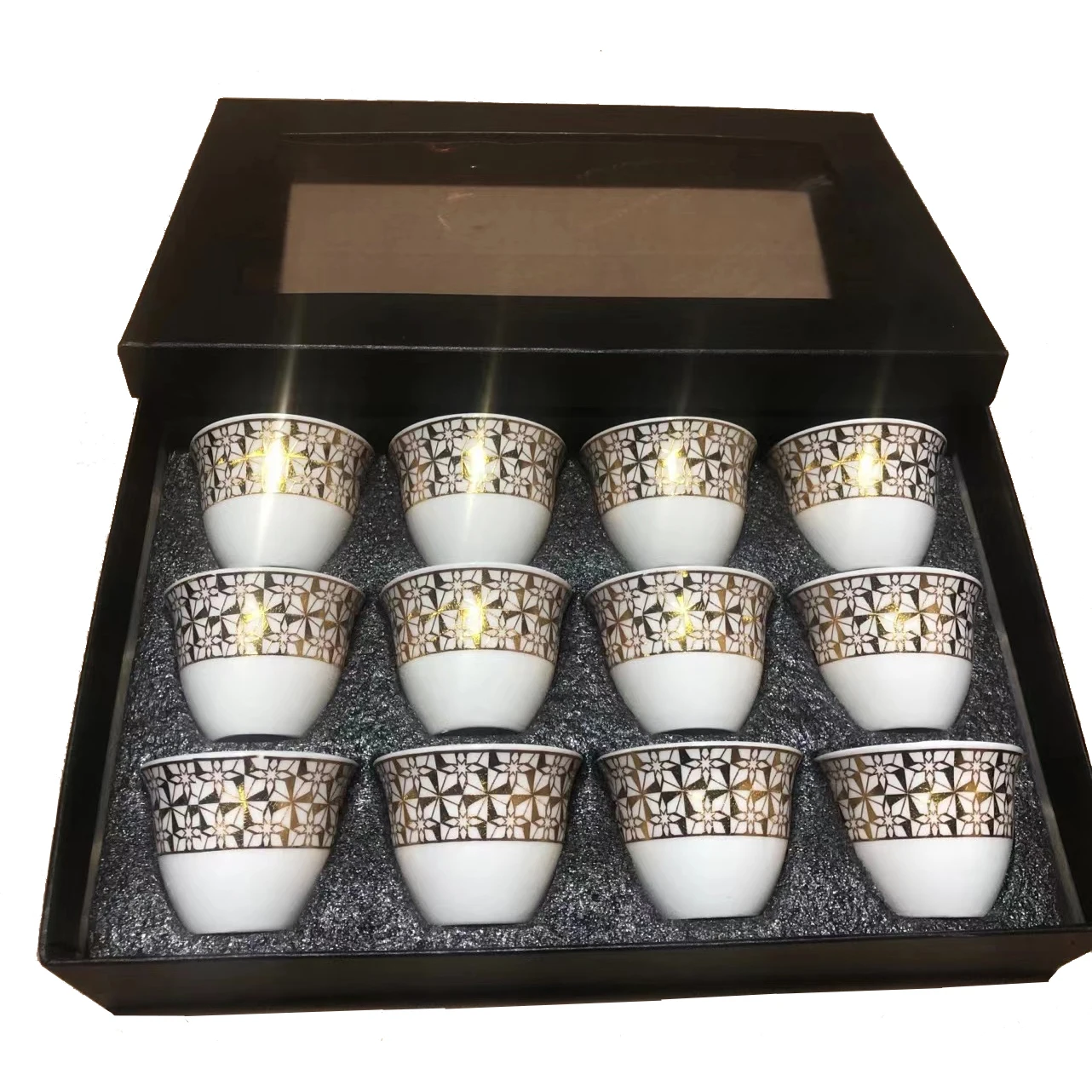 Customize Arabic Style Gold Plated Wine Cup Ceramic Cawa Coffee Cup Set ...