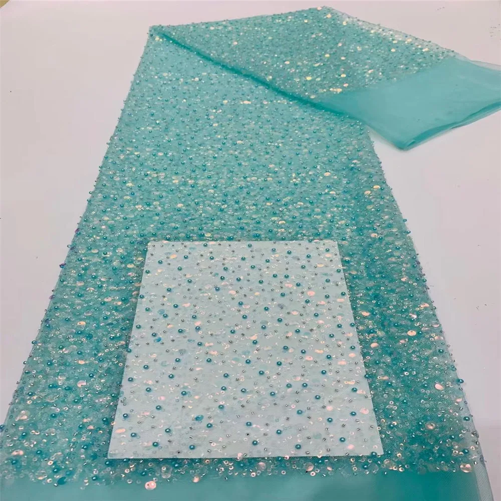 Tela De Abalorios De Encaje Bordado - Wholesale Sequin Beads Fabric