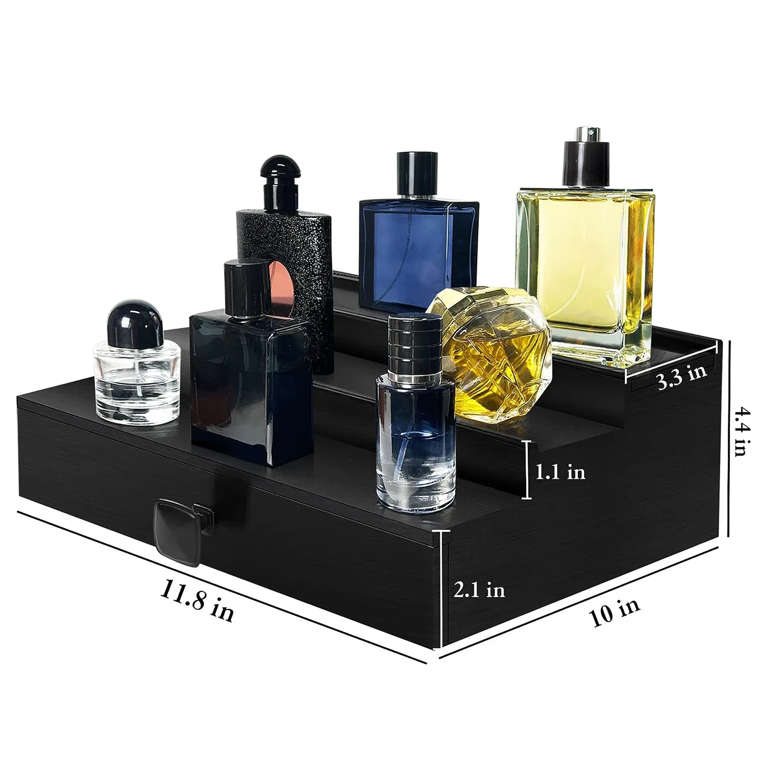 Bamboo Cologne Organizer for Men 3 Tier of Elevated Cologne Display ...