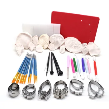 Ak Sugarpaste Flower Silicone Veiner Molds And Cutters Cake Carved Pens ...