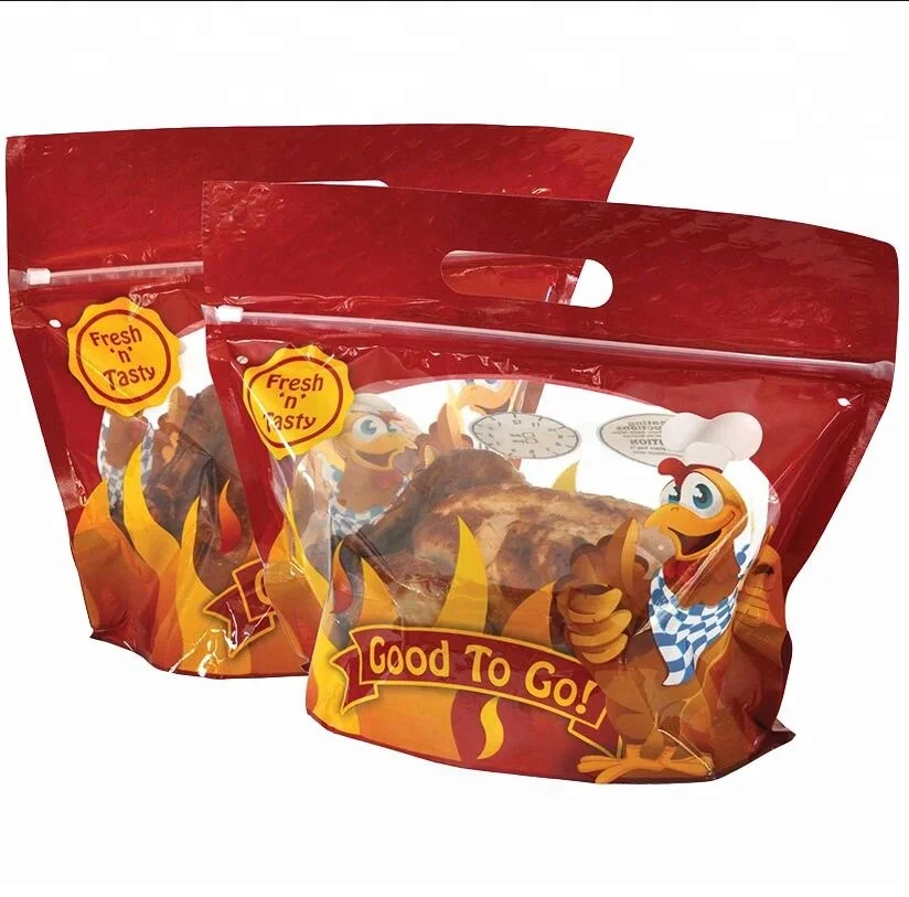 Custom Print Ziplock Transparent Standing Hot Chicken Roasted Chicken ...