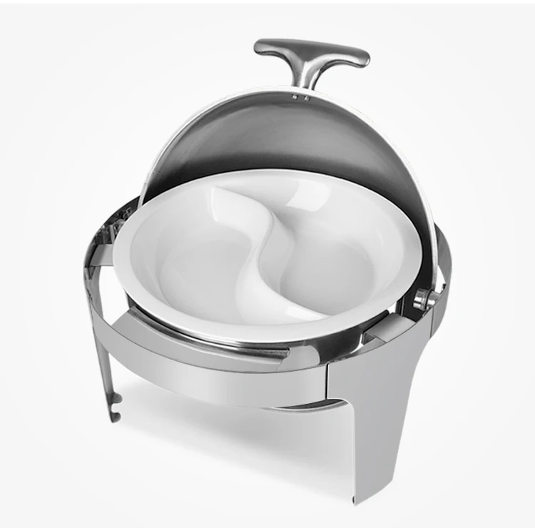 Factory Price Buffet Food Warmer Stainless Steel Round Roll Top Chafing ...