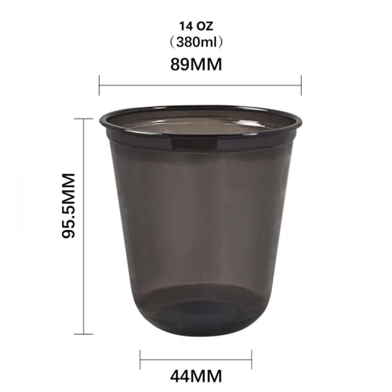 Black Pet Cup U Shape Pet Juice Boba Milk Bubble Tea Cup U Shape ...