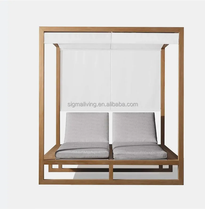 Pool outdoor garden sets sunbed daybed wood furniture teak canopy cabana company | Jinhua Sigma ...