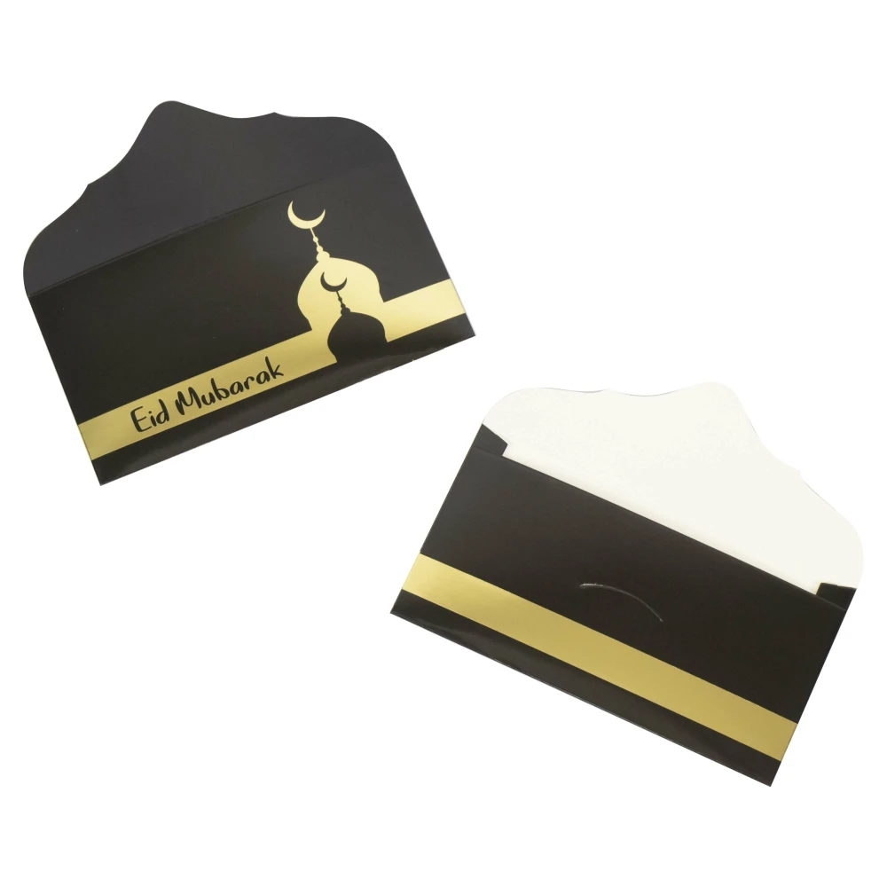 Luxury Black Eid Paper Cash Envelope Gold Foiled Eid Mubarak Money ...