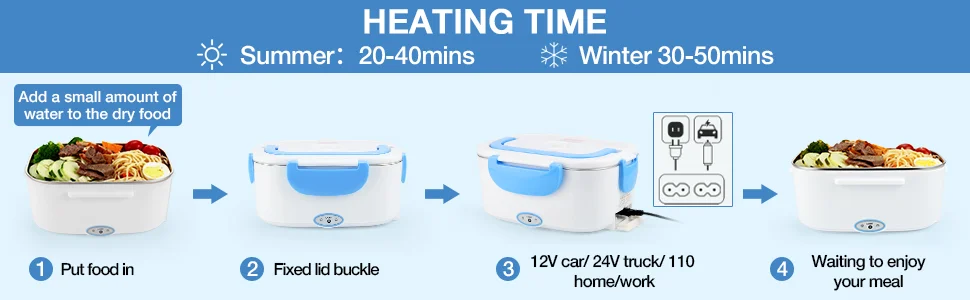 Self Heating Electric Lunch Box - Fast, Portable & Efficient