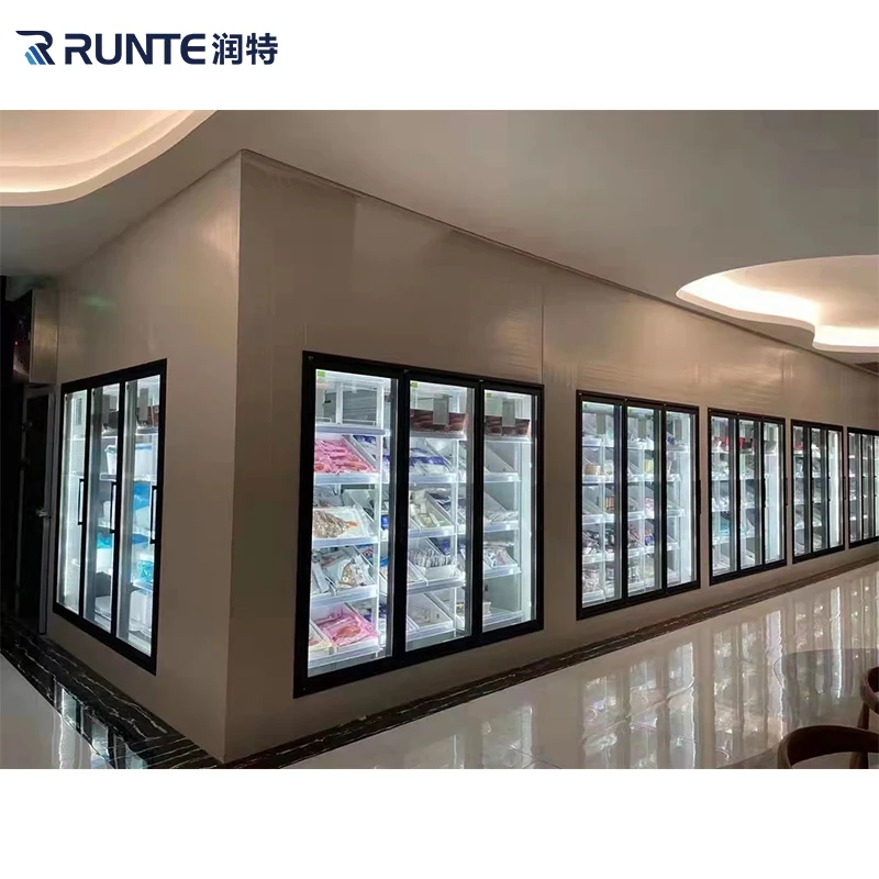 Supermarket Display Cooler Walk In Freezer Cold Room With Glass Door ...