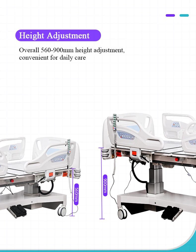 Movable Multifunction Adjustable Patient Nursing Icu Bed Electric ...