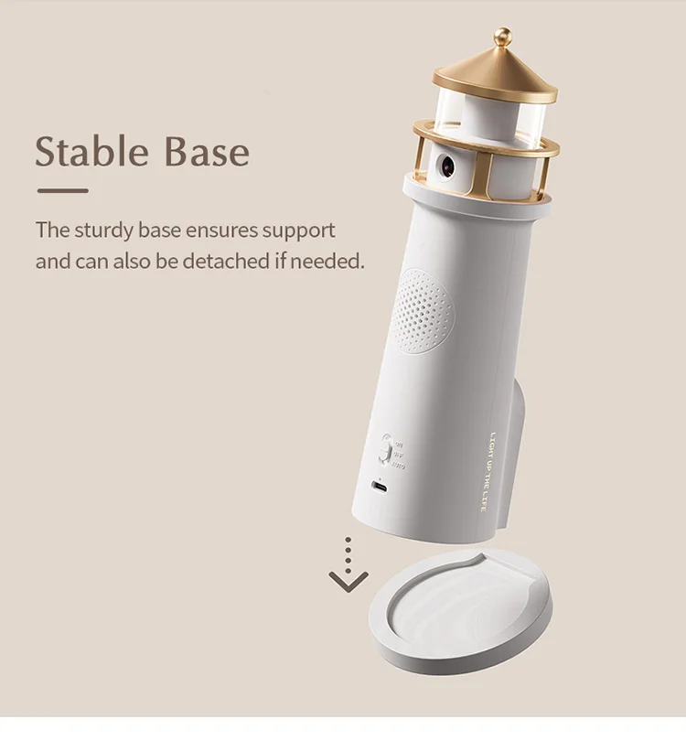 Modern LED Indoor Lighthouse Moon Shape Warm White Light Remote Control ...