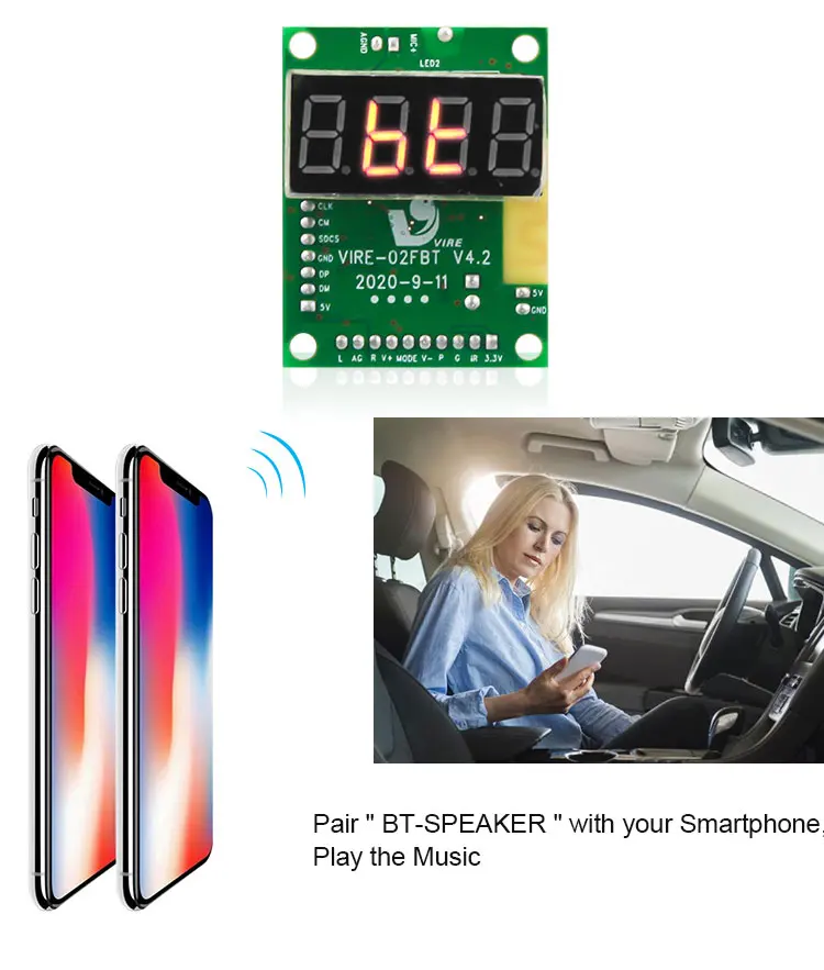 VIRE Mini Mp3 Player Bluetooth Audio Fm Kit Usb Mp3 Player Decoder Module