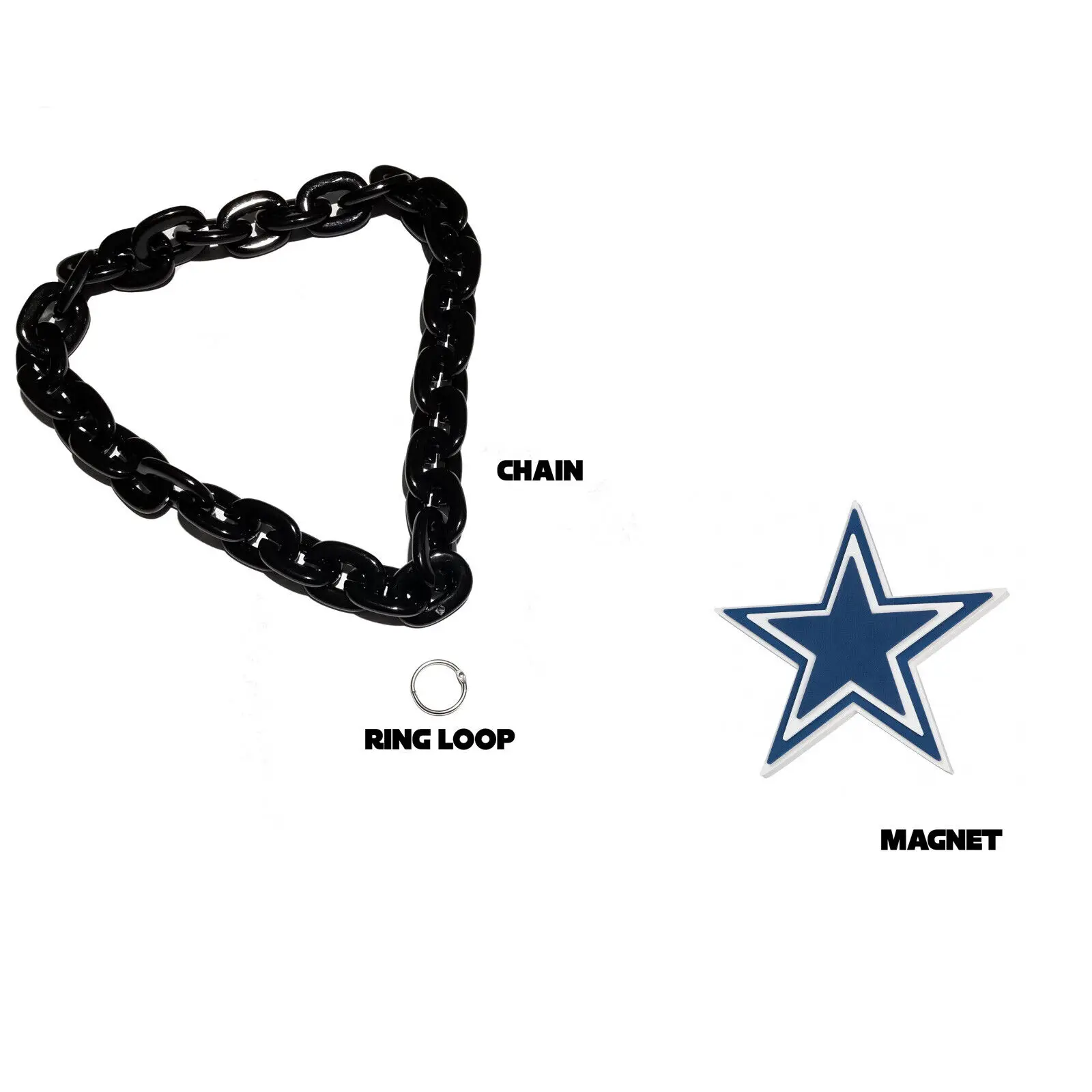 Customize 3D EVA Foam Large Size Necklace NFL Dallas Cowboys Fan Chain ...