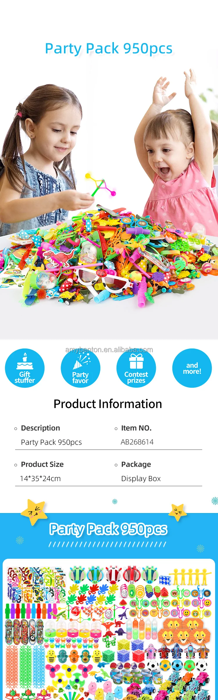 950 PCS Party Favors for Kids Fidgety Toy Pack Small Toys Assortment ...