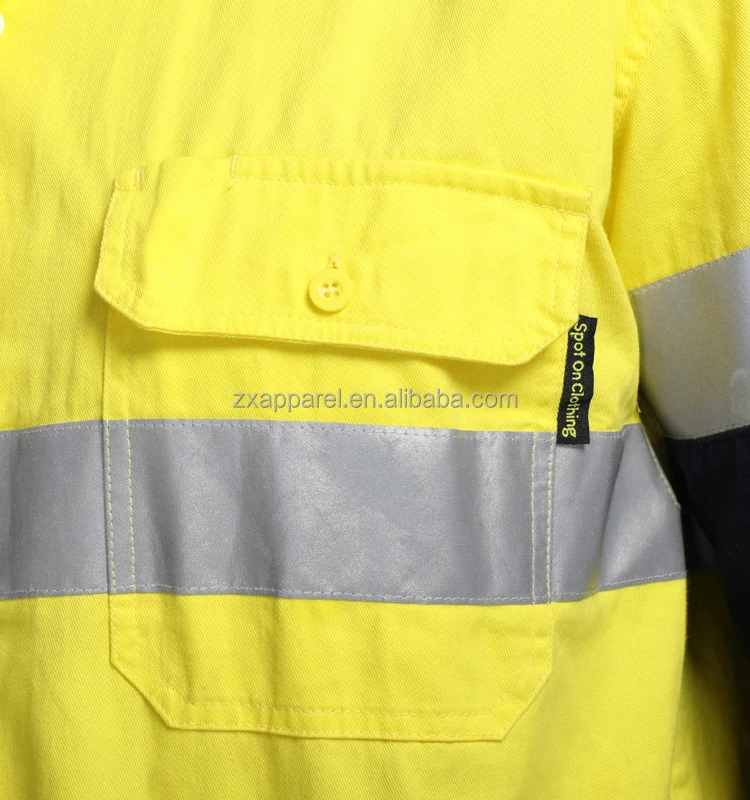 Working Uniform Reflective Safety Suit Hi Vis Yellow Orange Shirt Pants ...