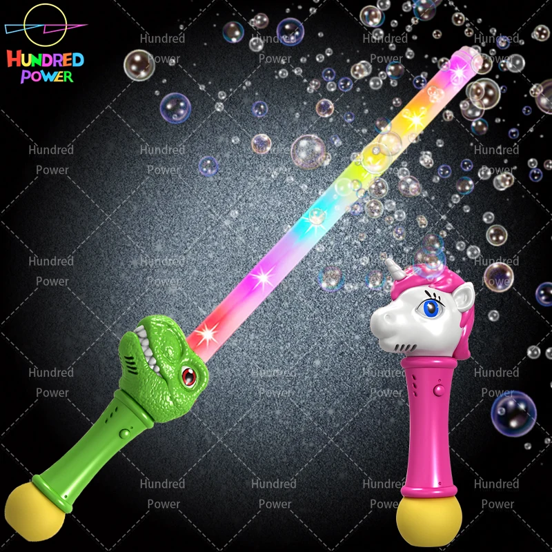 Electric LED Flashing Light Bubble Magic Wand Toy With 95ML Bubble Water Music Light up Bubble ...