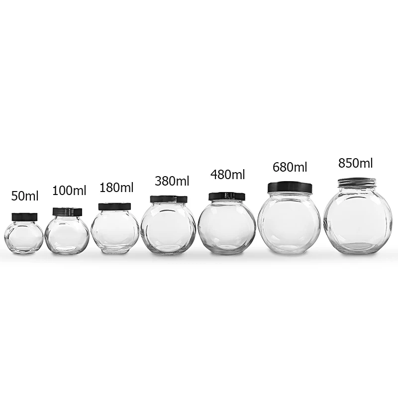 100ml Flat Drum Shape Clear Glass Storage Jar With Electroplating Cover ...
