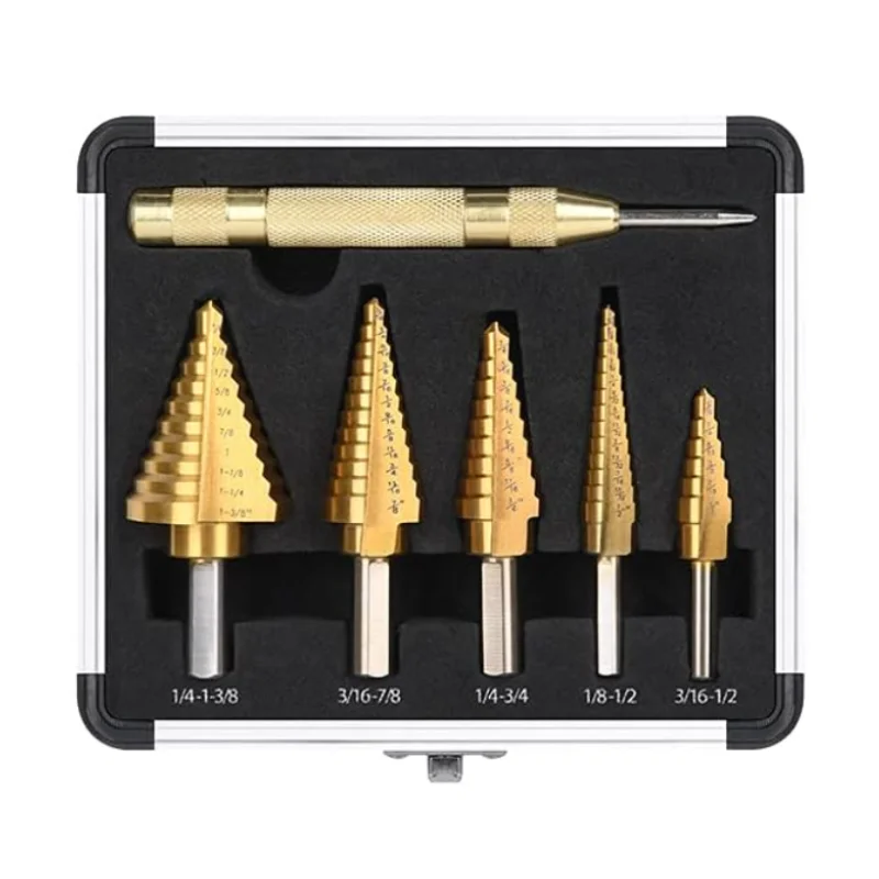 5pcs Hss Cobalt Multiple Hole Step Drill Bit Set Titanium Step Drill ...