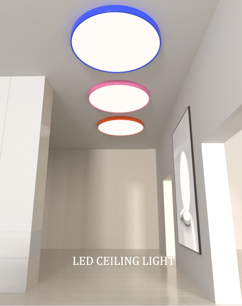 Simple Led Living Room Ceiling Lamp Round Bedroom Slim Wood For Home ...