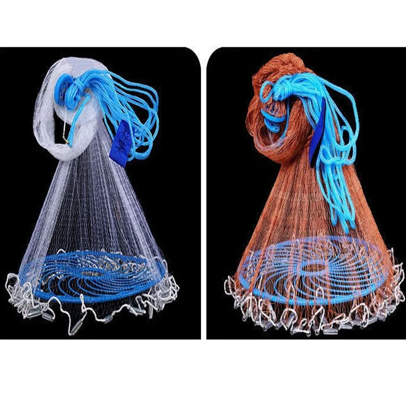 12ft Frisbee Fishing Net Easy Throw Cast Net Nylon Mono Fishing Net ...